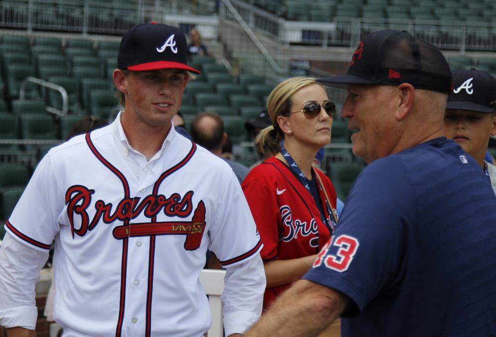 Atlanta Braves welcome first-round draft pick Hurston Waldrep to Truist ...