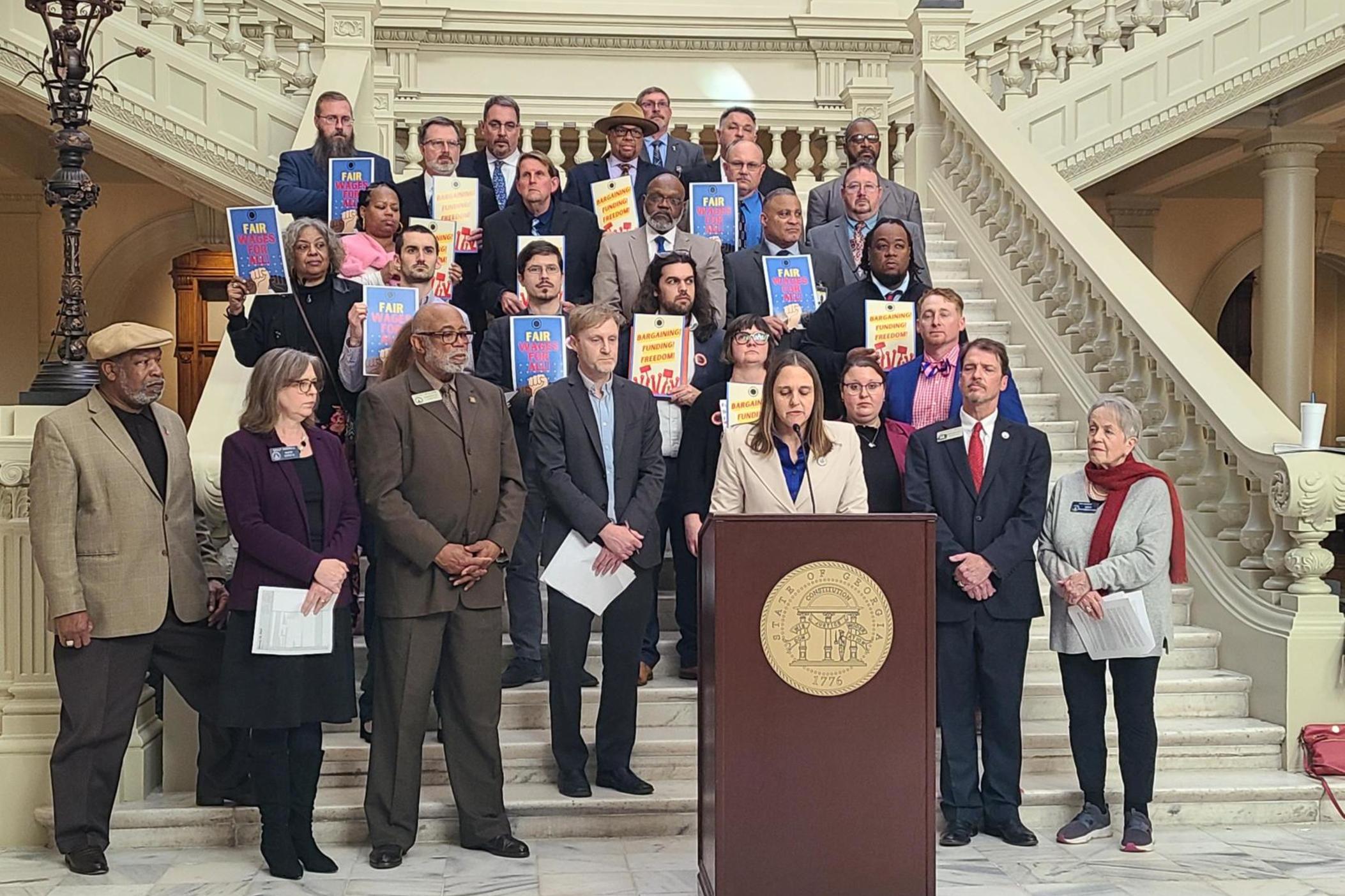 Georgia campus workers' union lobbies state legislators for better job ...