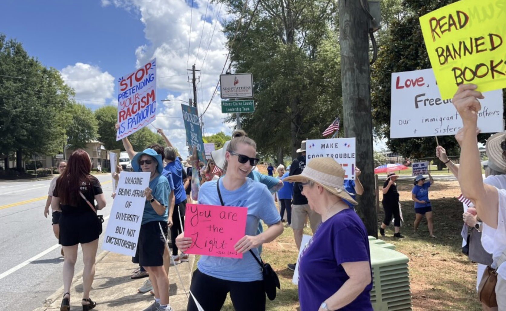 Over 150 gather in Athens to honor John Lewis with protest - Now Georgia